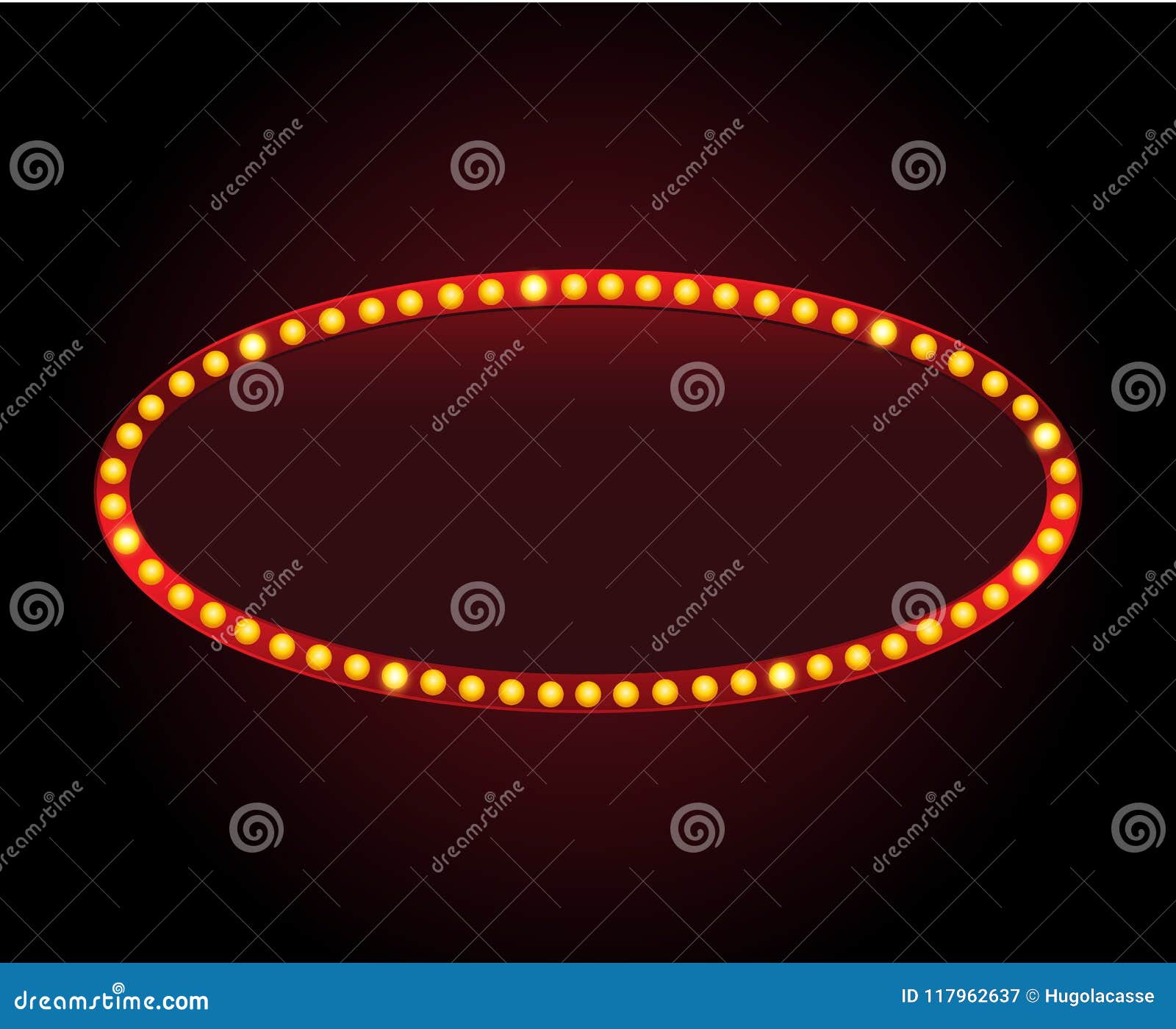 Rectangle Vector Theater Sign Frame with Lights Stock Vector ...
