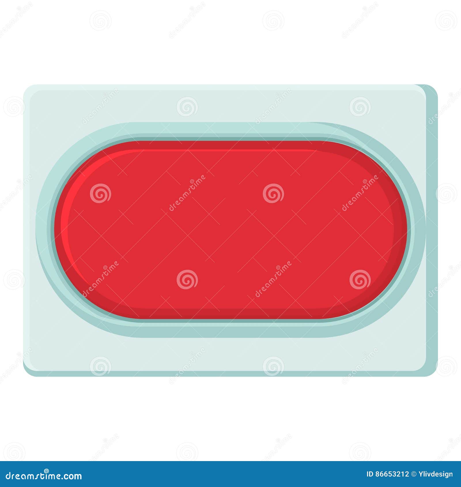 Red Rectangular Button Icon, Cartoon Style Stock Vector - Illustration ...