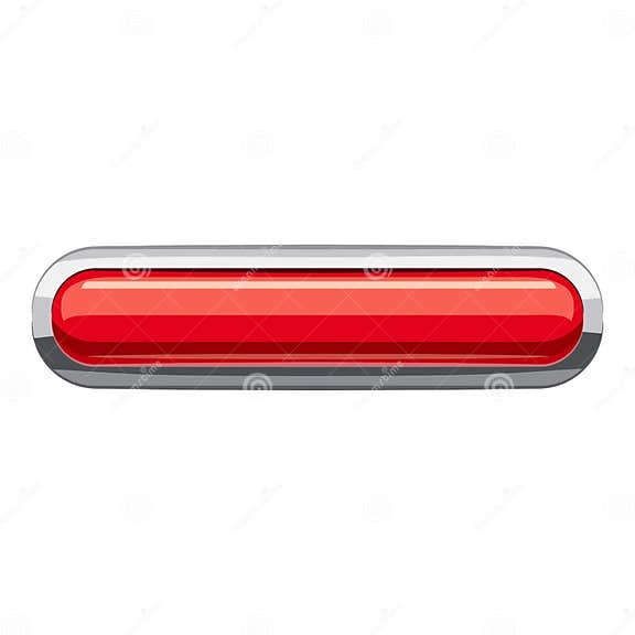 Red Rectangular Button Icon, Cartoon Style Stock Vector - Illustration of collection, blank ...