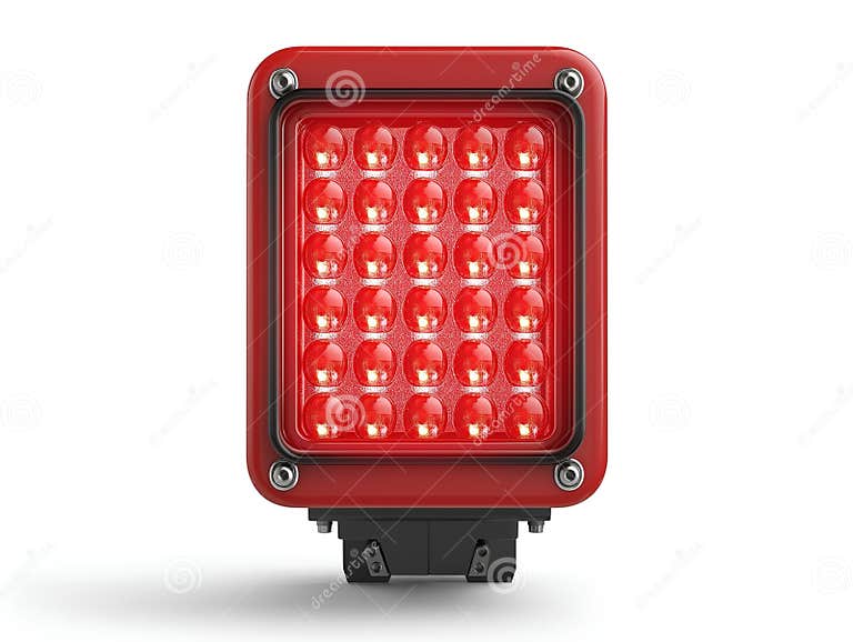 Red Rectangular Led Light Array Isolated on White Background Bright ...