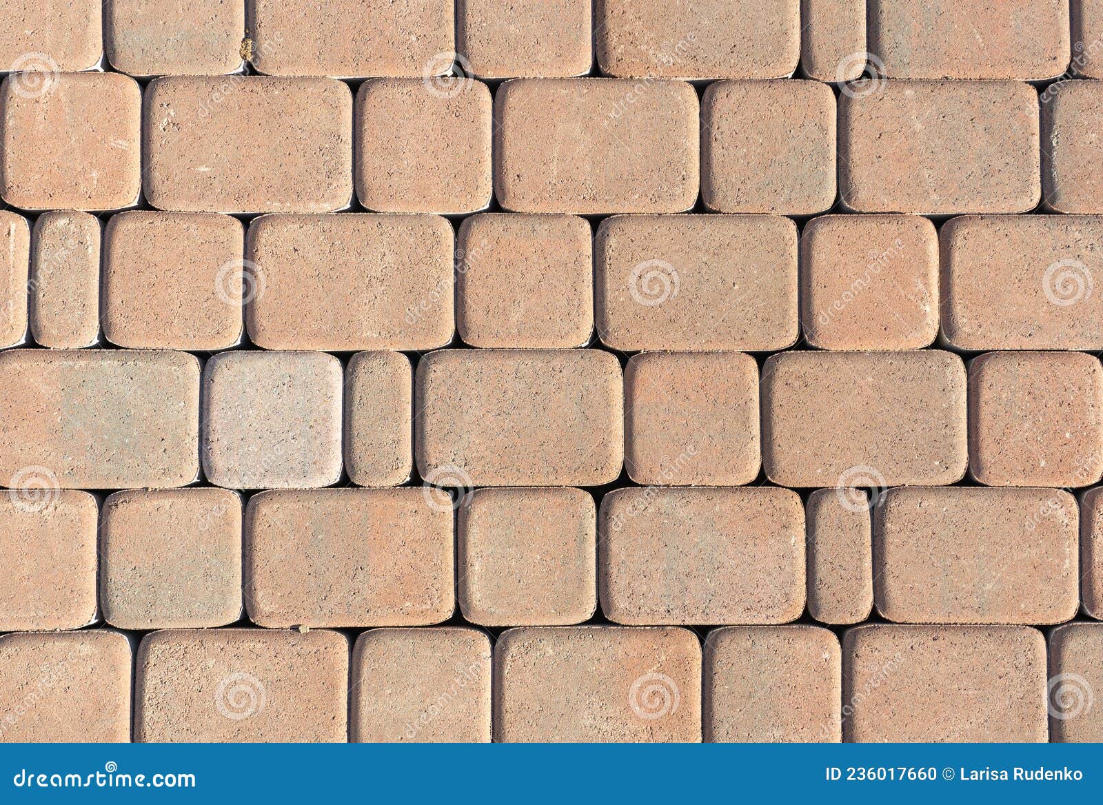 Red Rectangular Paving Slabs with Rounded Edges Stock Photo - Image of ...