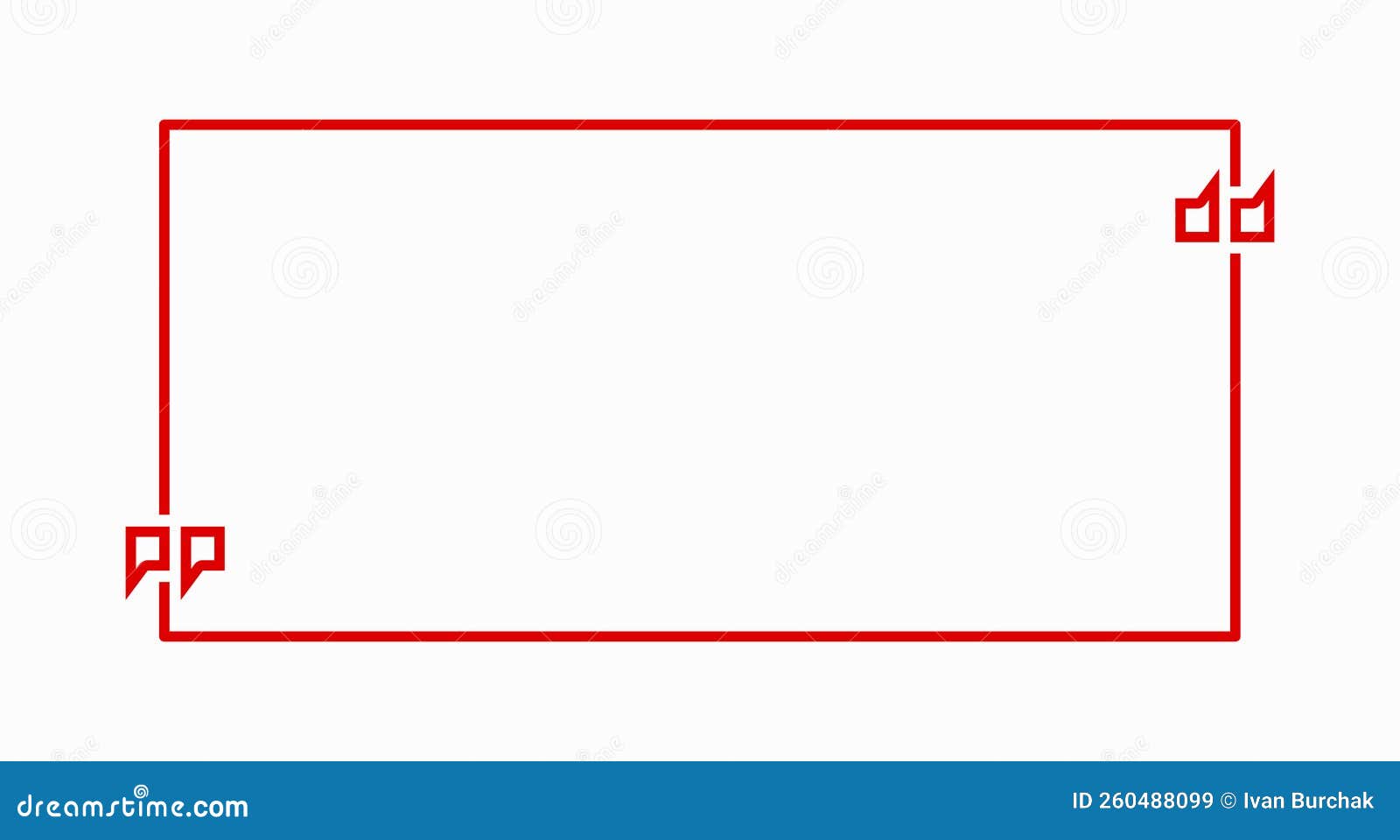 Red Rectangular Quote Box Frame. Flat Vector Illustration Isolated on ...