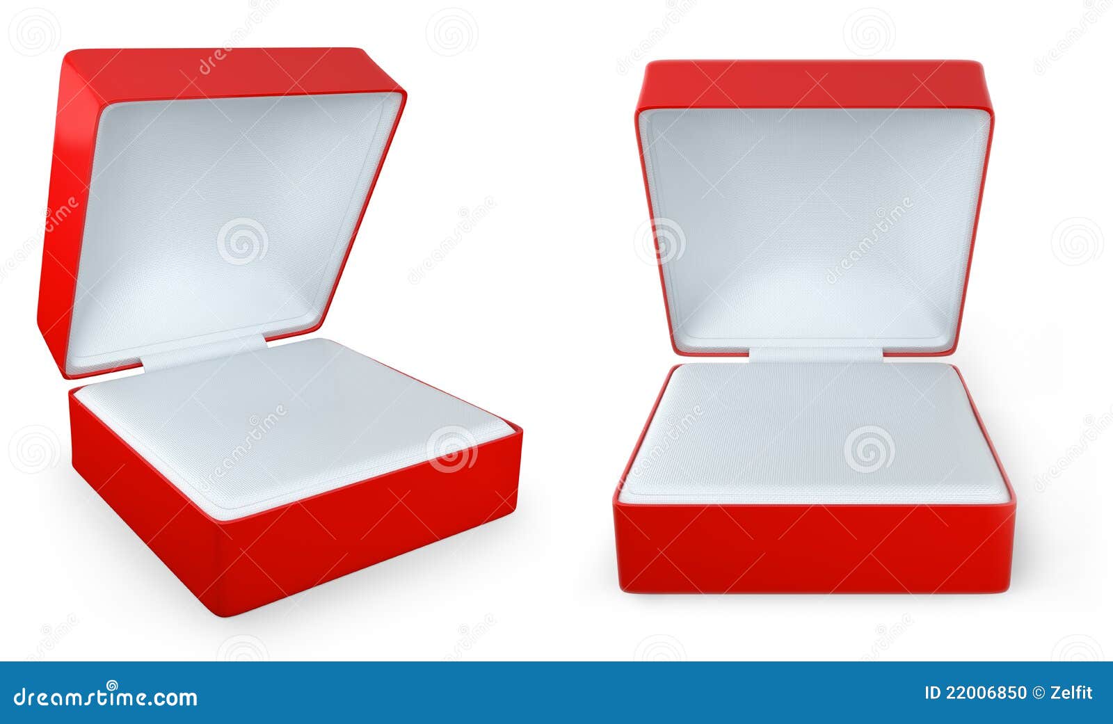 Red Rectangular Ring Box, Two Views Stock Illustration - Illustration ...