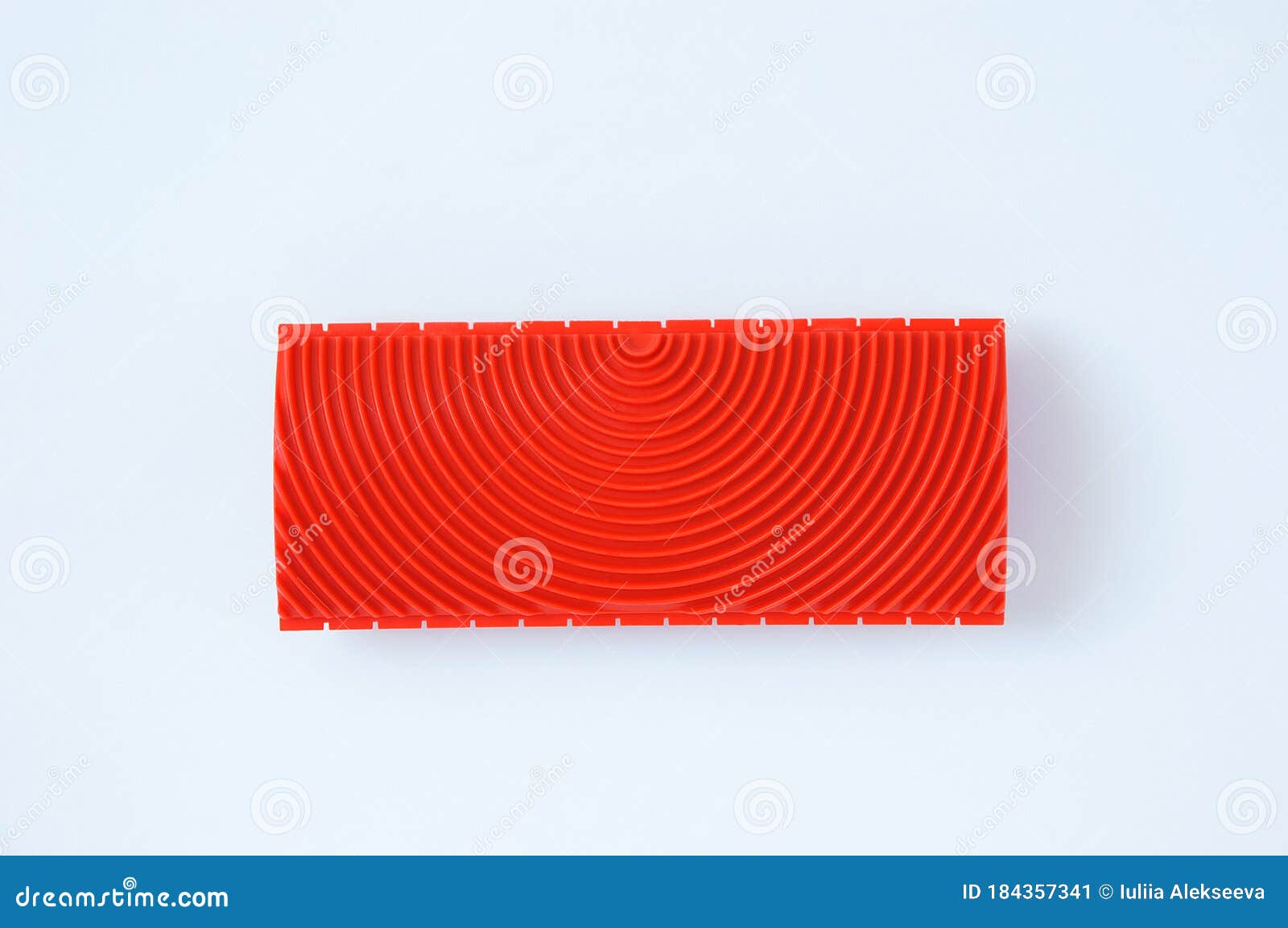Red Rectangular Rubber Decorative Stamp To Simulate Wood Texture on a ...