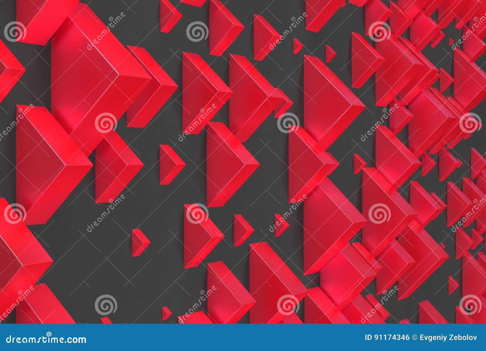 Red Rectangular Shapes of Random Size on Black Background Stock ...