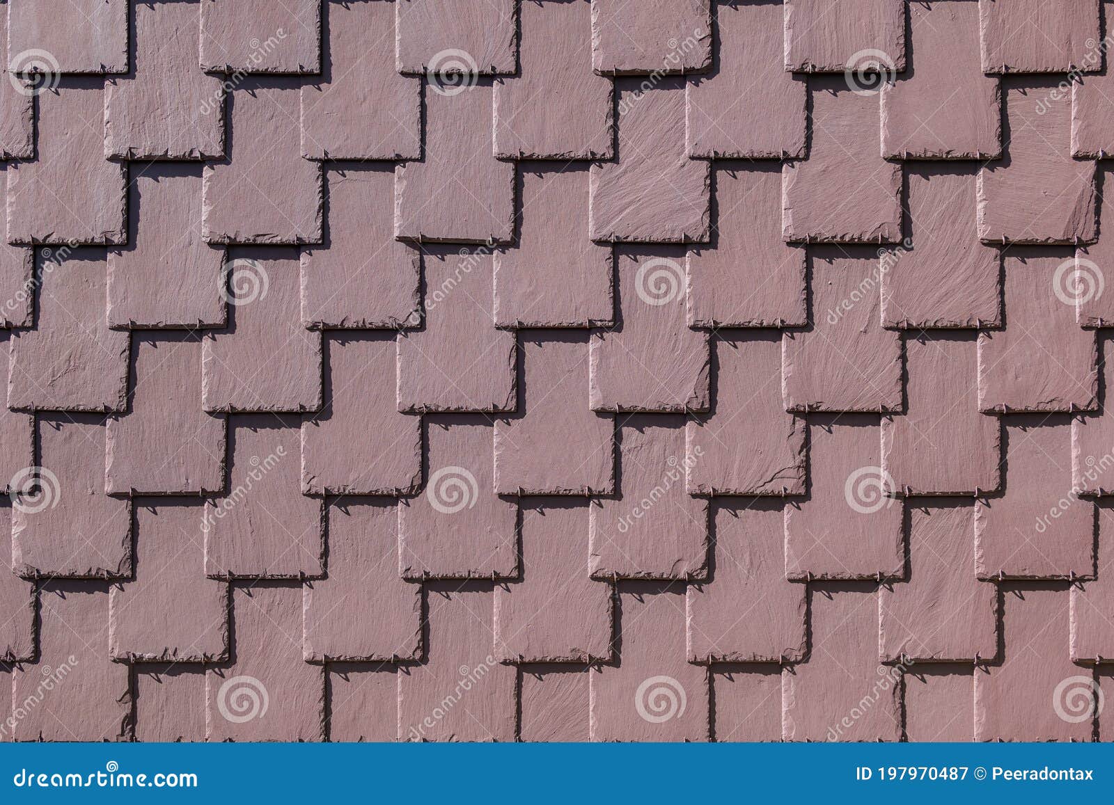 Red Rectangular Slate Shingle Tiles Texture on Roof, Wall and Facade ...