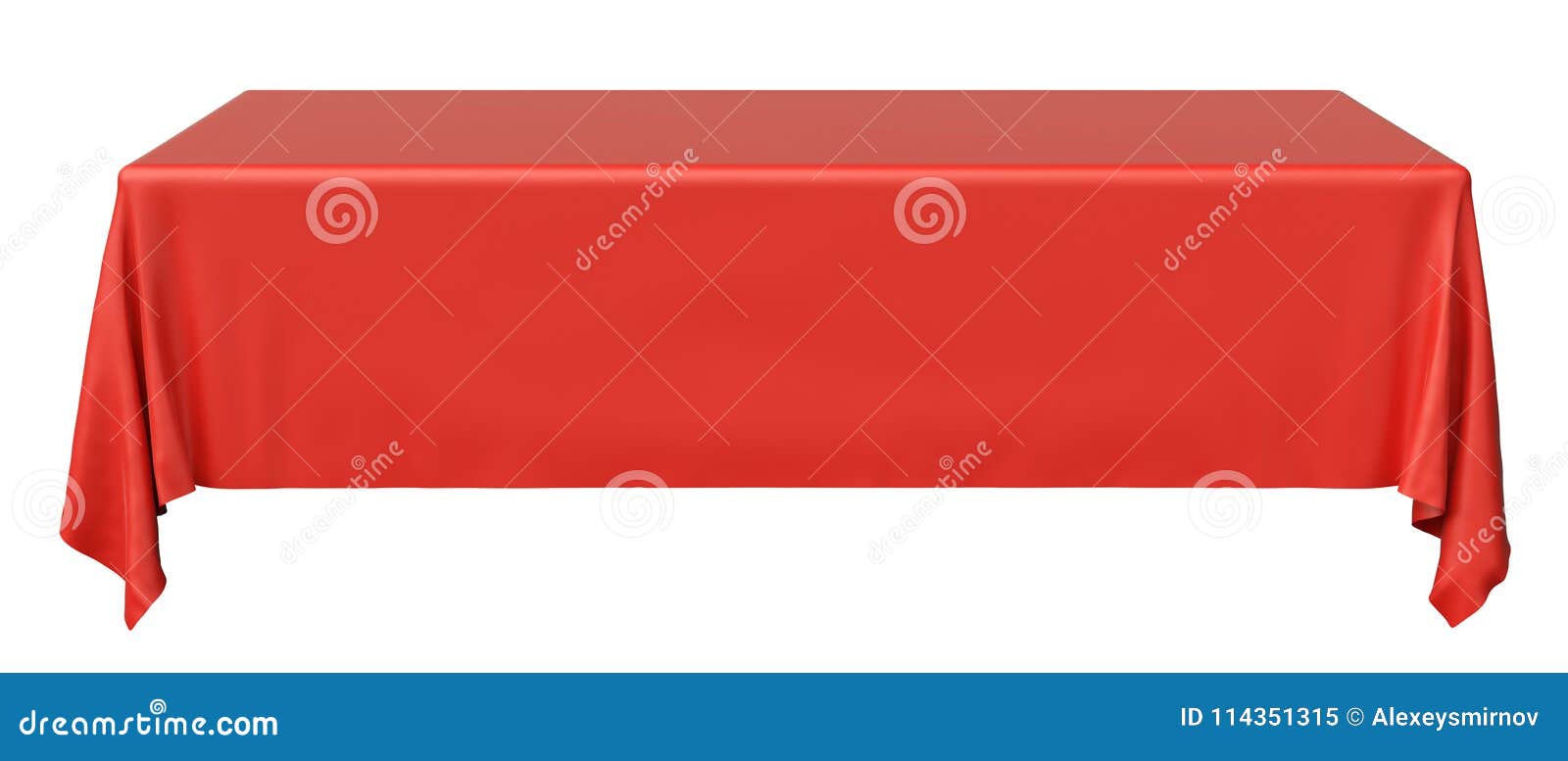 Red Rectangular Tablecloth Front View Stock Illustration - Illustration ...