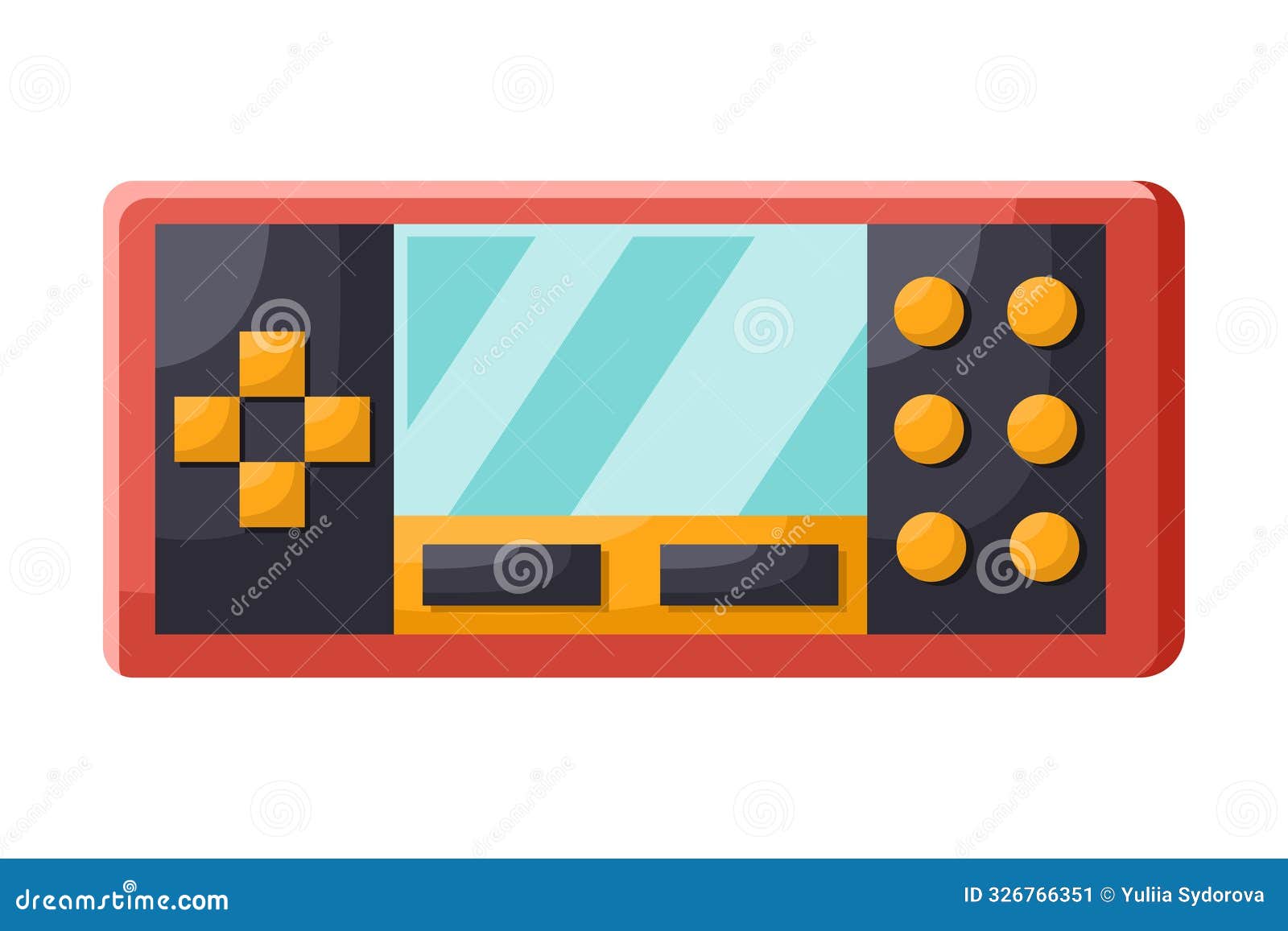 Red Rectangular Videogame Joystick Stock Illustration - Illustration of ...