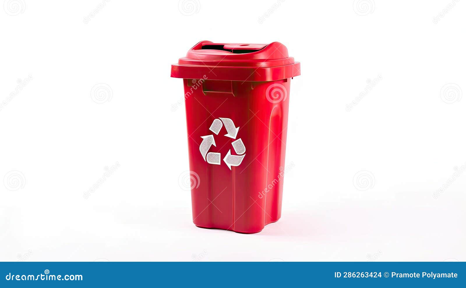 A Red Recycle Bin with Recycle Symbol Isolated on White Background ...