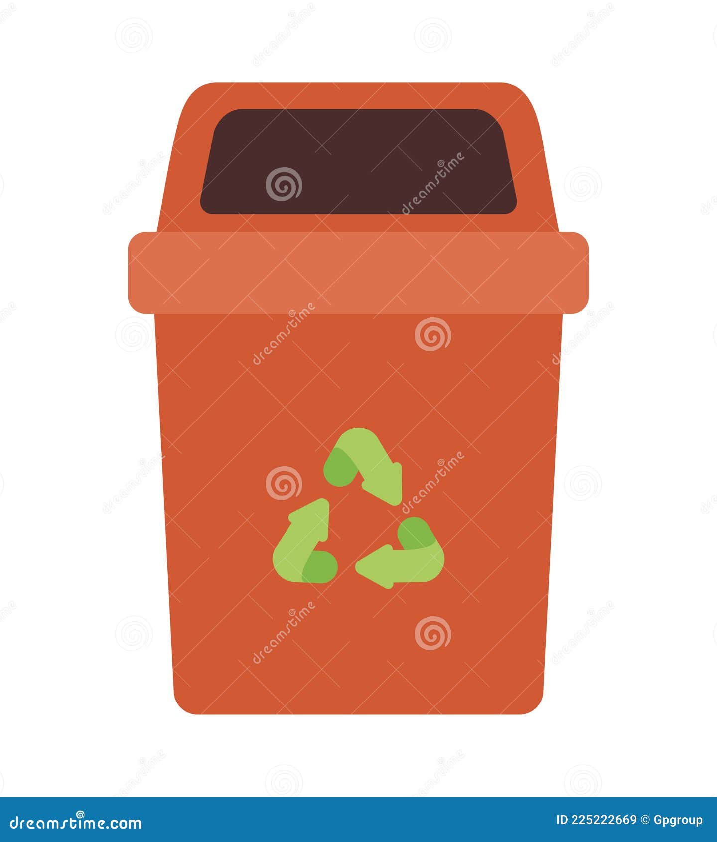 Red recycling bin stock illustration. Illustration of recycle - 225222669