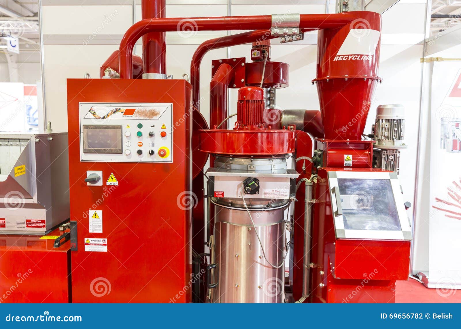 Red recycling machine stock photo. Image of equipment - 69656782