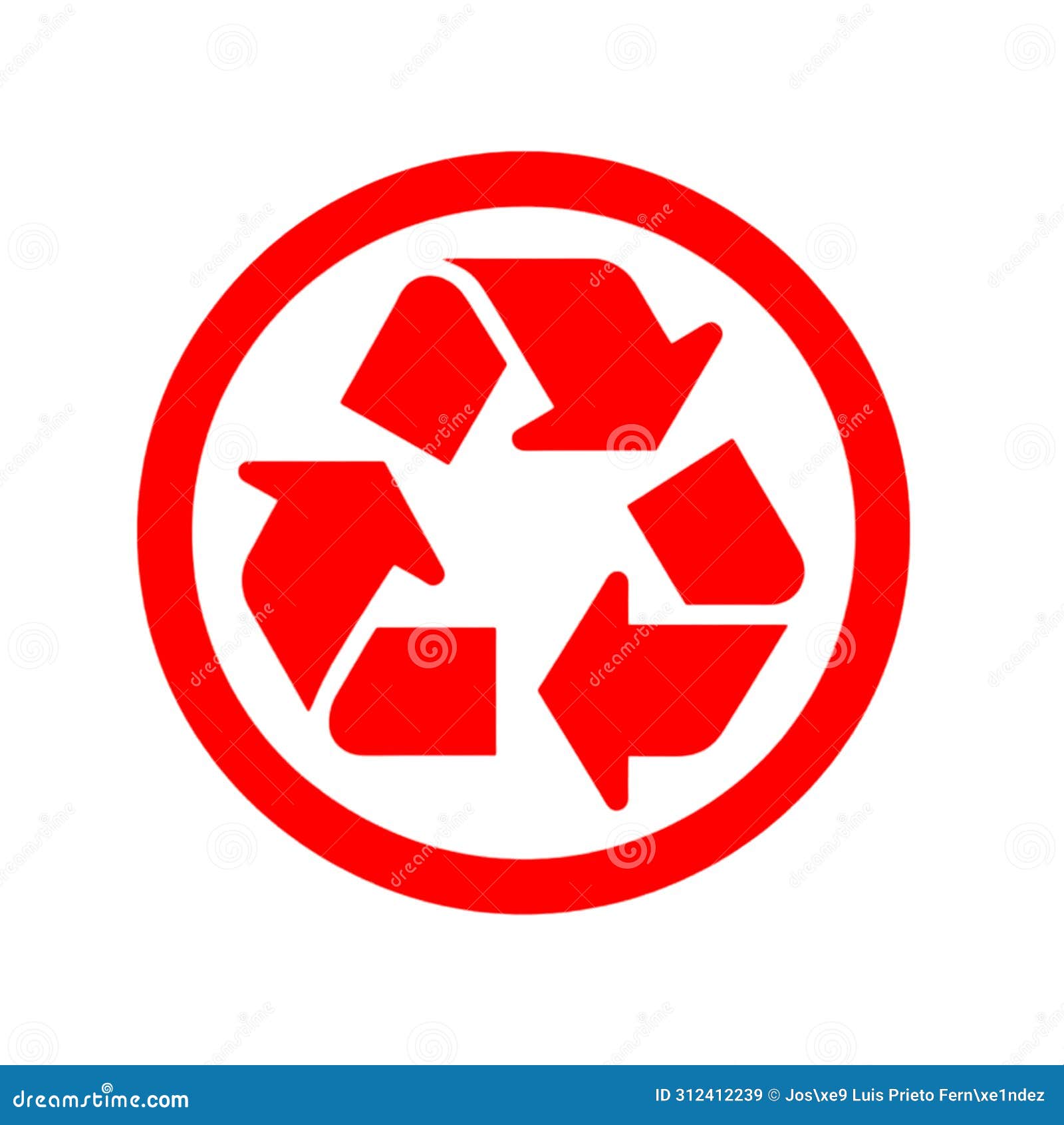Red Recycling Symbol on White Background Stock Illustration ...