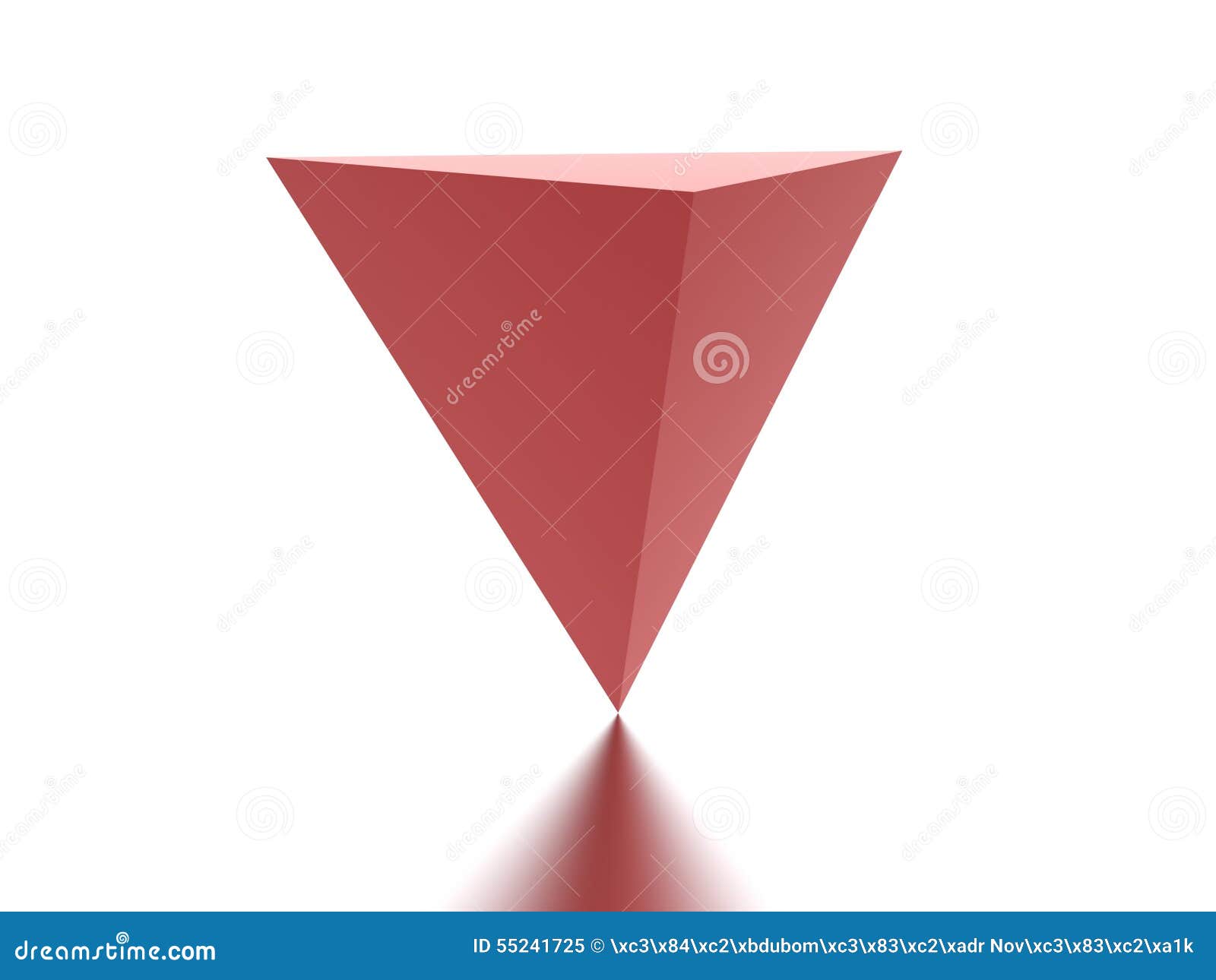 Red Reflection Pyramid Rendered Stock Illustration - Illustration of ...