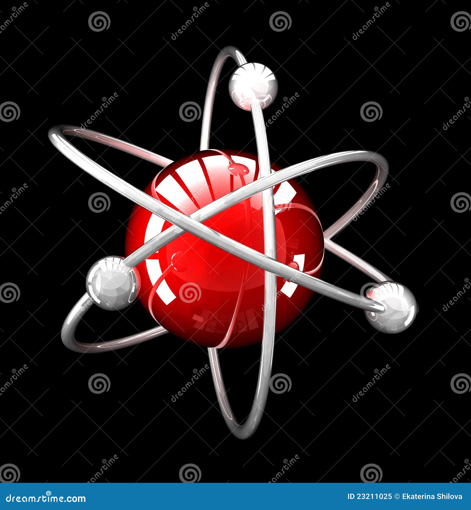 Red Reflective Atomic Structure Black Stock Illustrations – 6 Red ...