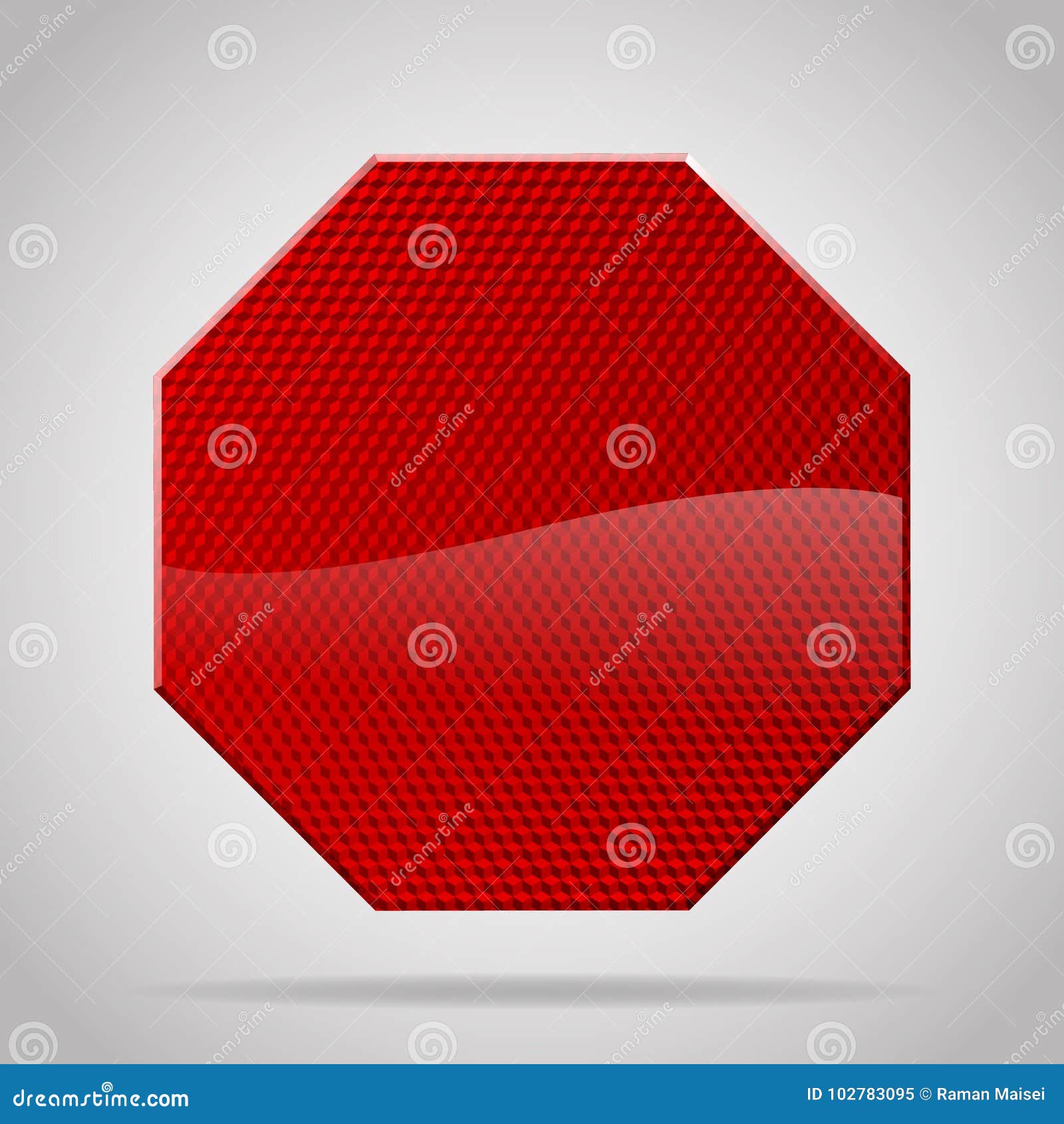 Red Reflective Warning Octagon Sign Stock Vector - Illustration of ...