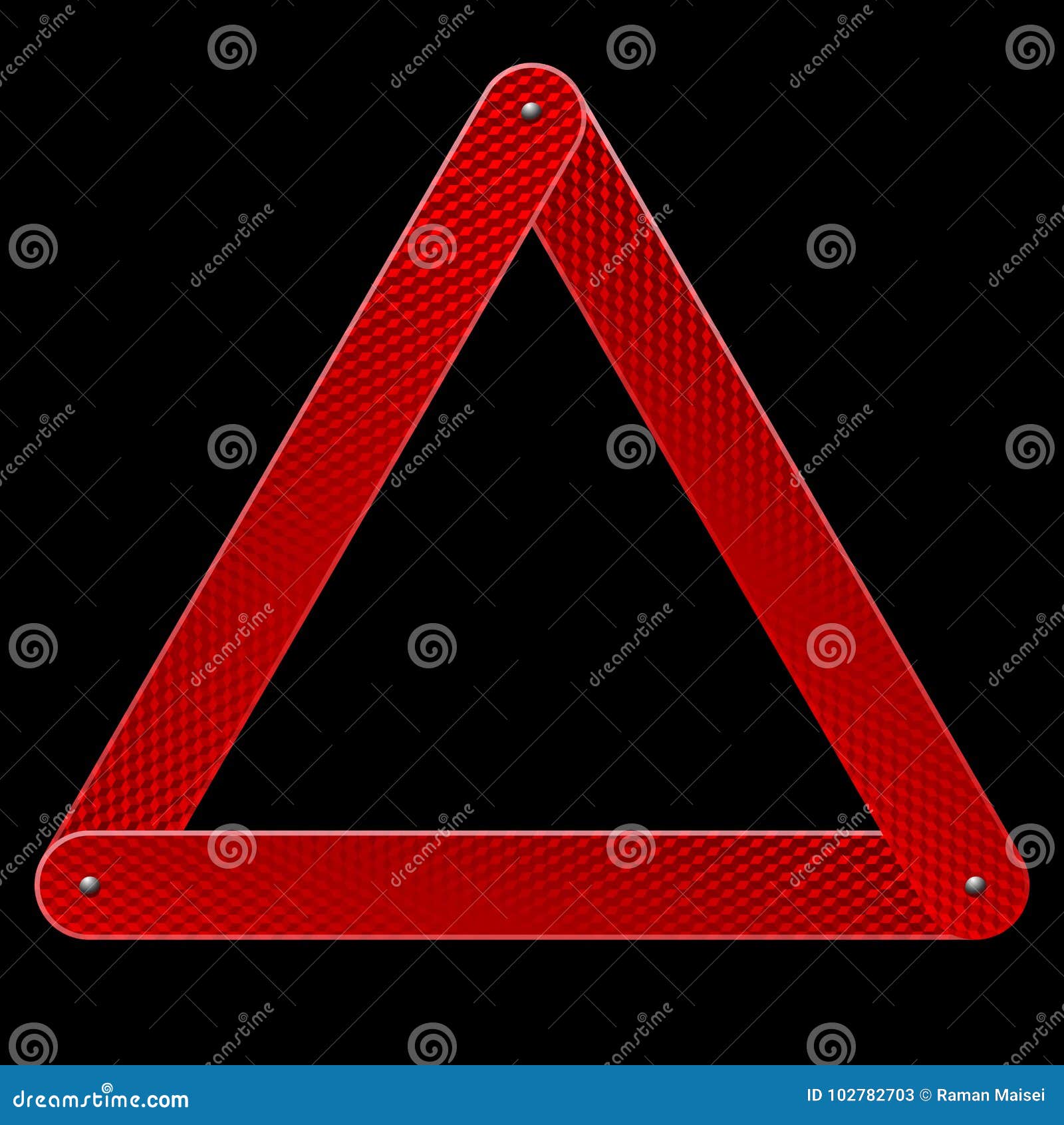 Red Reflective Warning Triangle Emergency Sign Stock Vector ...