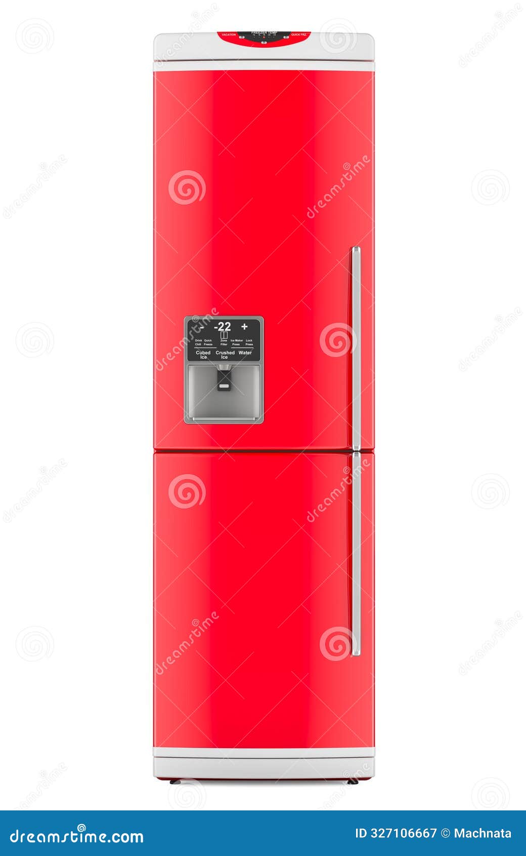 Red Refrigerator. Fridge, Front View Stock Illustration - Illustration ...