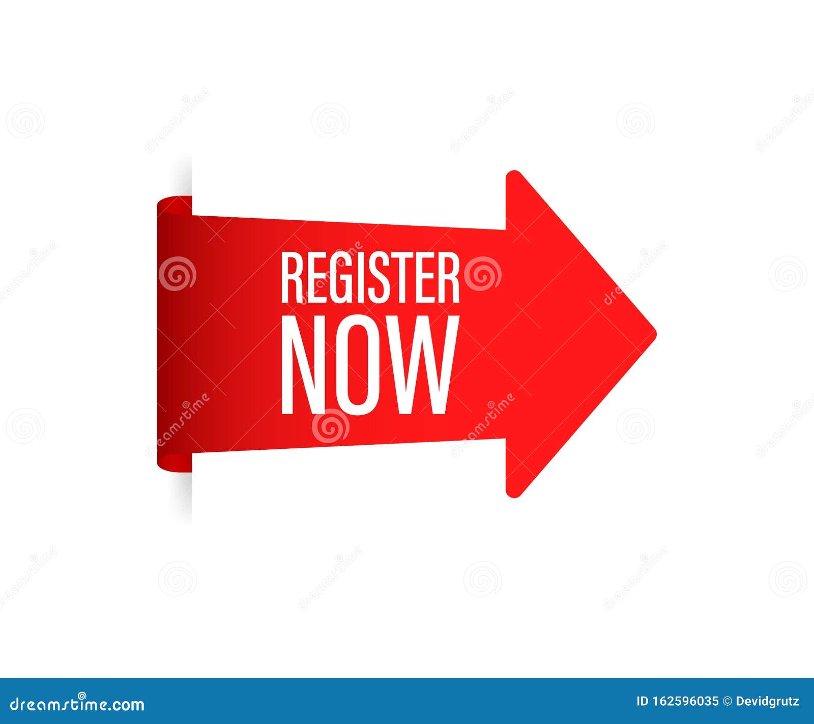 Red Register Now Sticker on White Background. Vector Stock Illustration ...