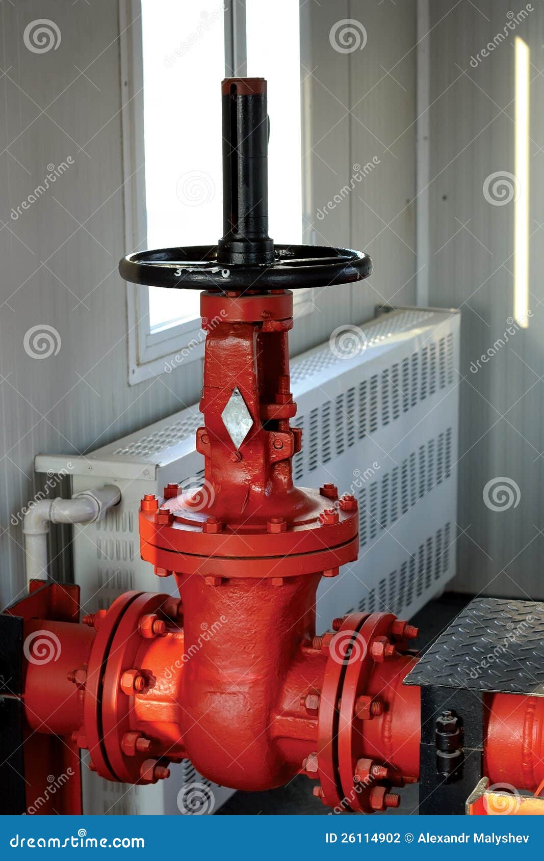 Red Regulator Valve for Firefighting Stock Photo - Image of gate ...