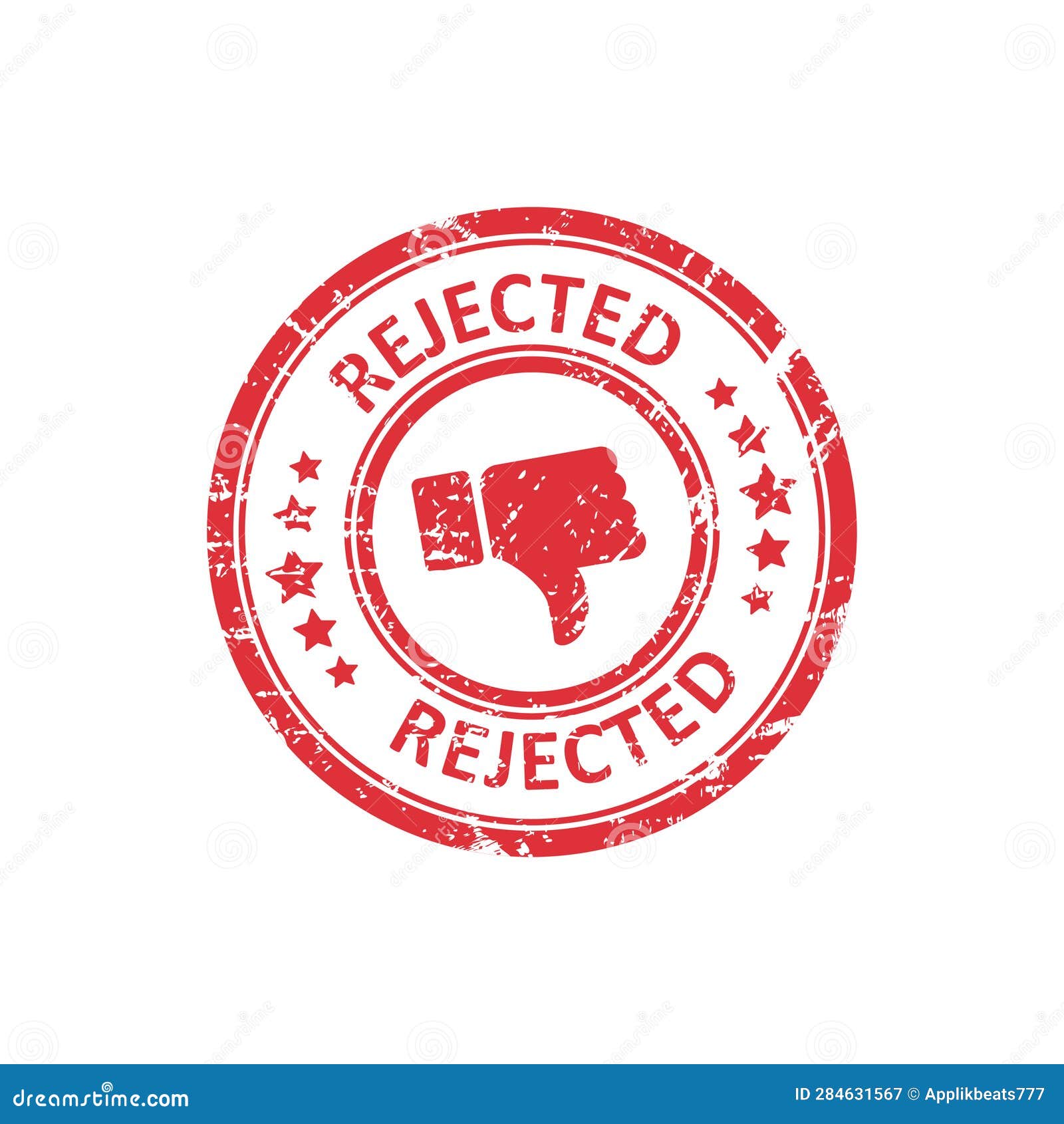 Red Rejected Stamp with Grunge in a Flat Design Stock Vector ...
