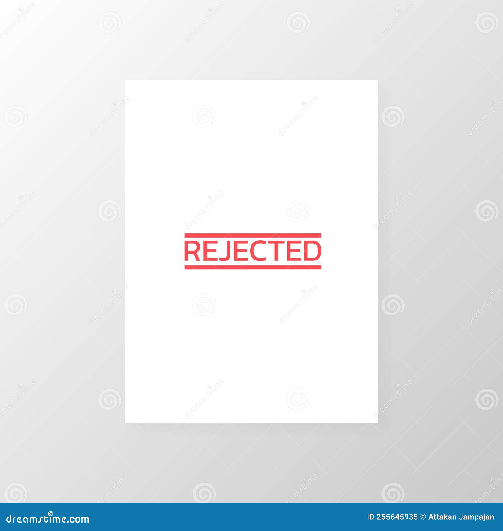 Red Rejected Stamp on Paper Sheet, Vector. Stock Vector - Illustration ...