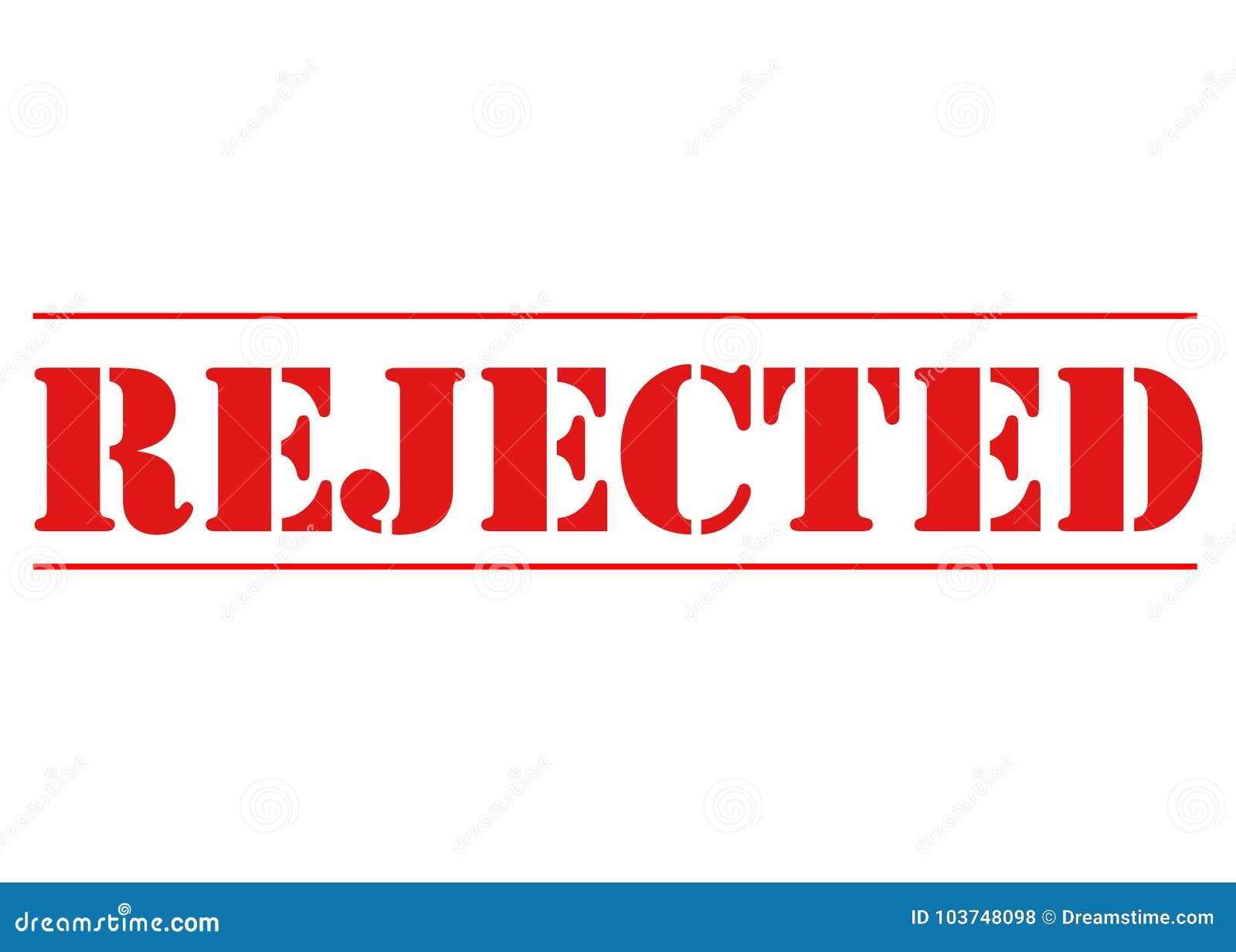 RED REJECTED STENCIL stock photo. Illustration of frame - 103748098