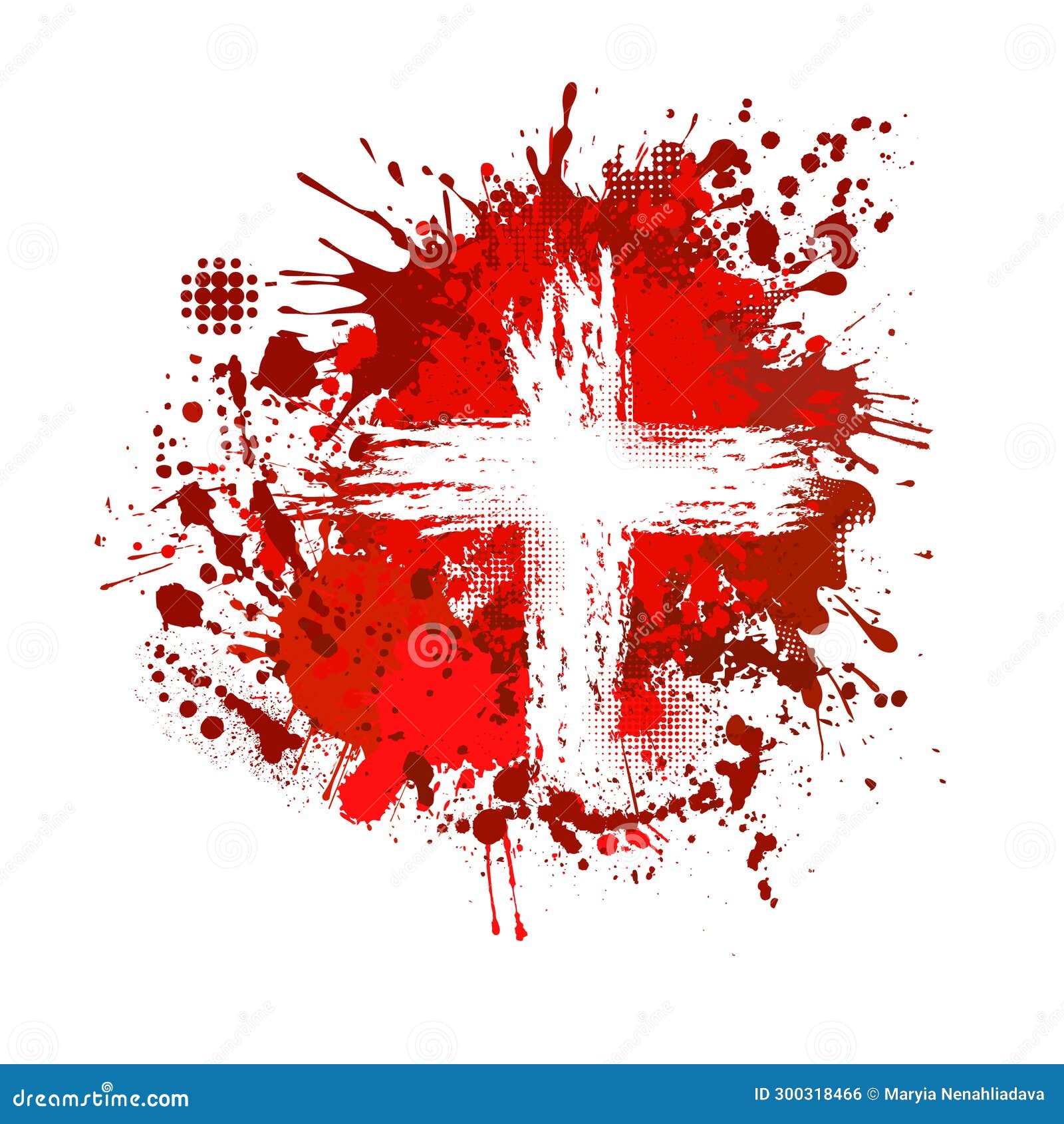 Red Religious Cross. Bloody Cross, Hand Drawing. Not AI, Vector ...