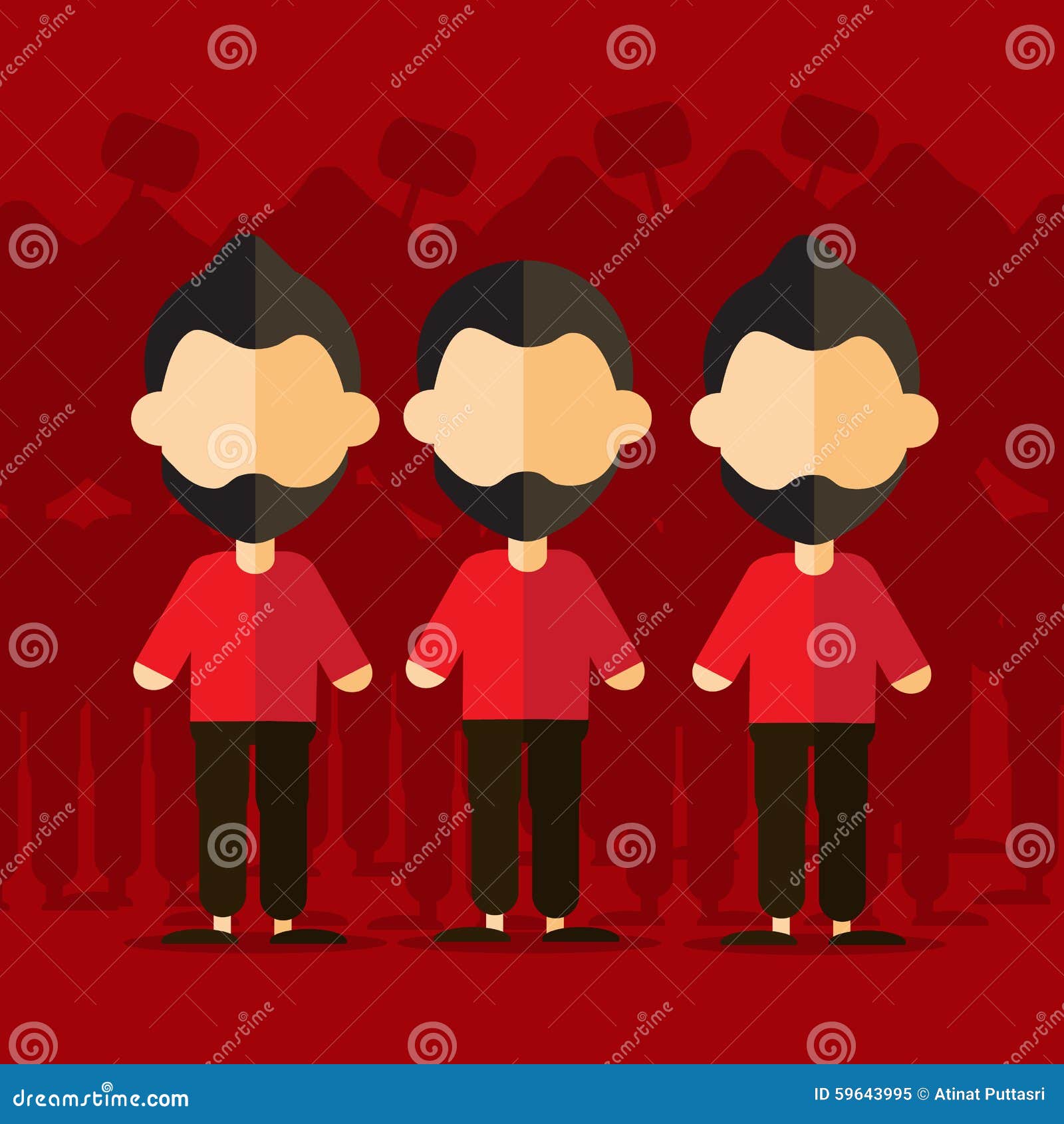 Red remonstrate cartoon stock vector. Illustration of copy - 59643995