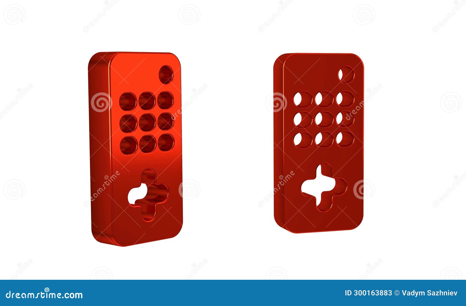 Red Remote Control Icon Isolated on Transparent Background. Stock ...
