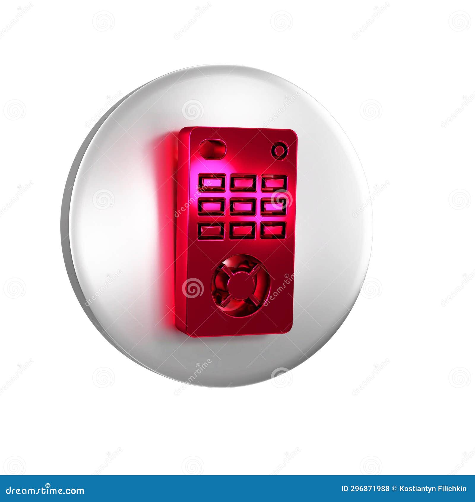 Red Remote Control Icon Isolated on Transparent Background. Silver ...
