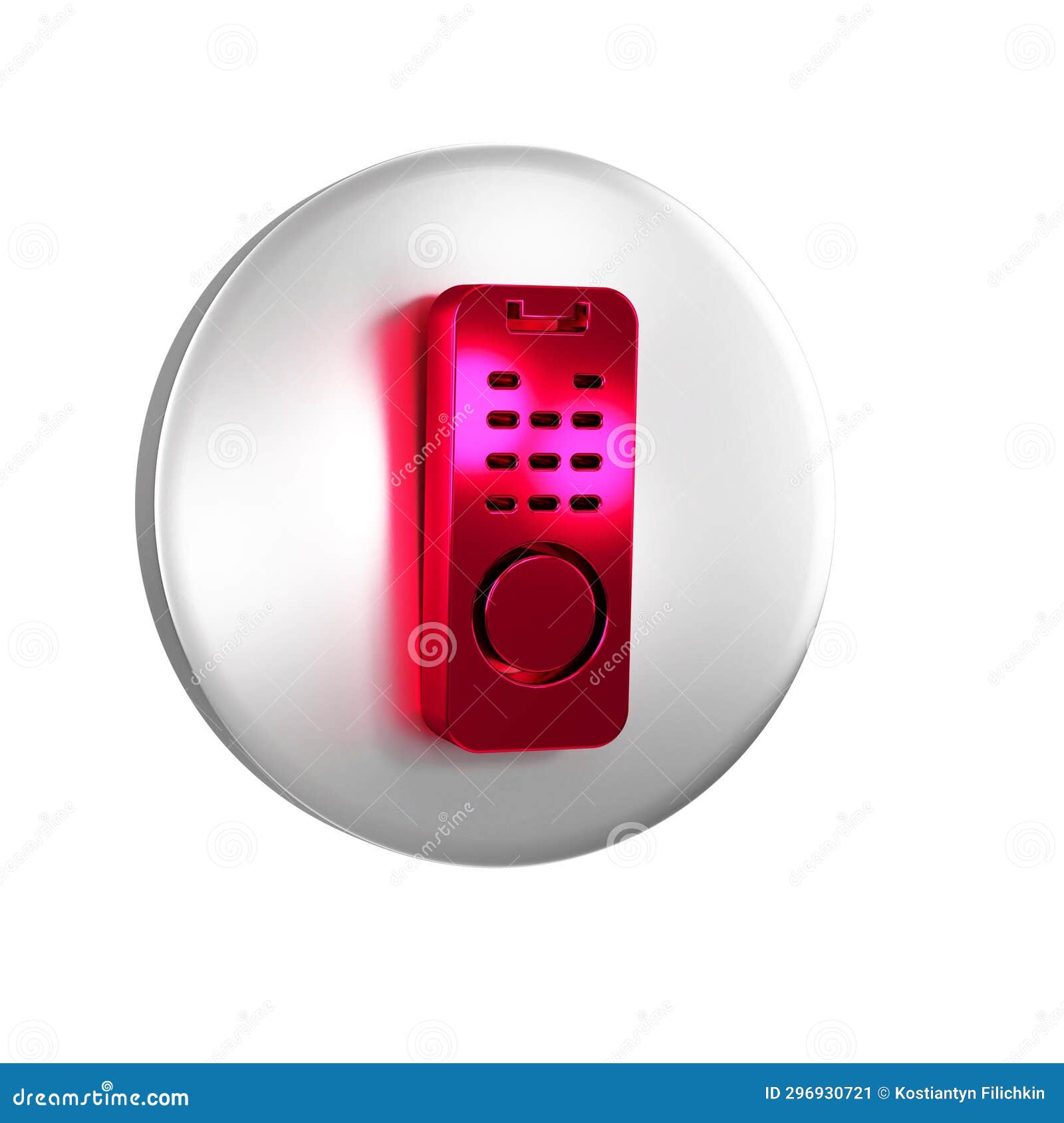 Red Remote Control Icon Isolated on Transparent Background. Silver ...