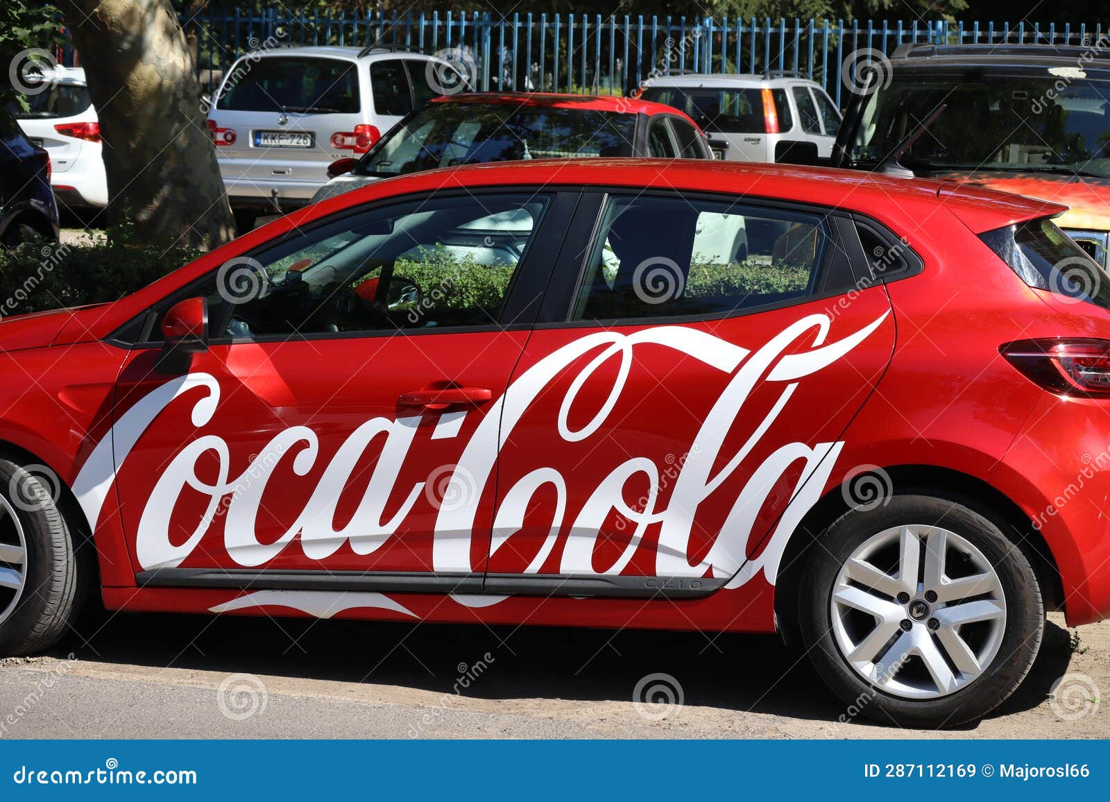 Red Renault Car with Coca Cola Sign on the Side Editorial Stock Image ...