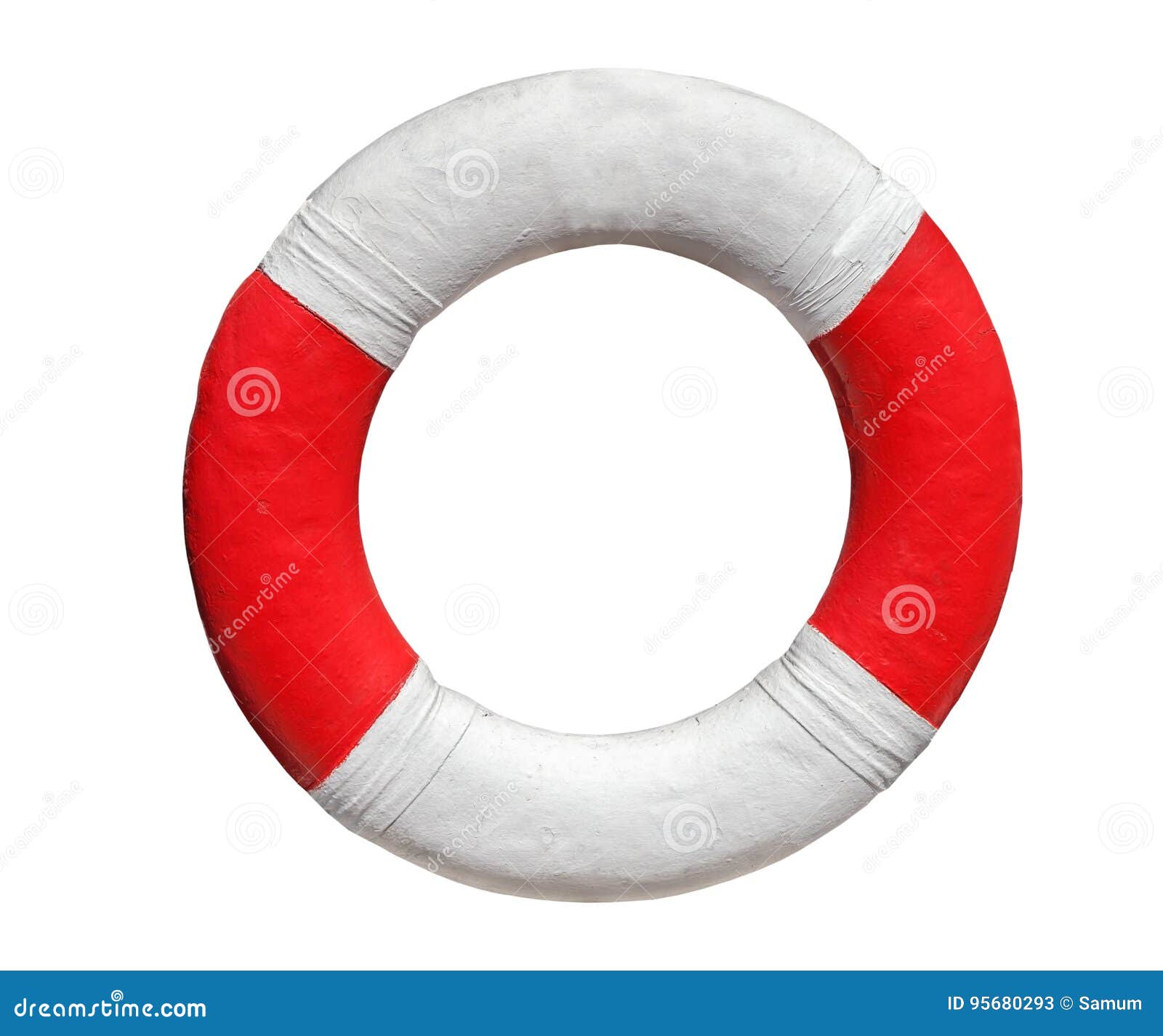 Red rescue ring on white stock image. Image of object - 95680293