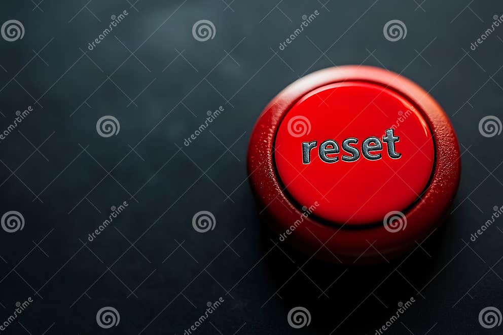 Red Reset Button on the Black Background with Copy Space Stock ...