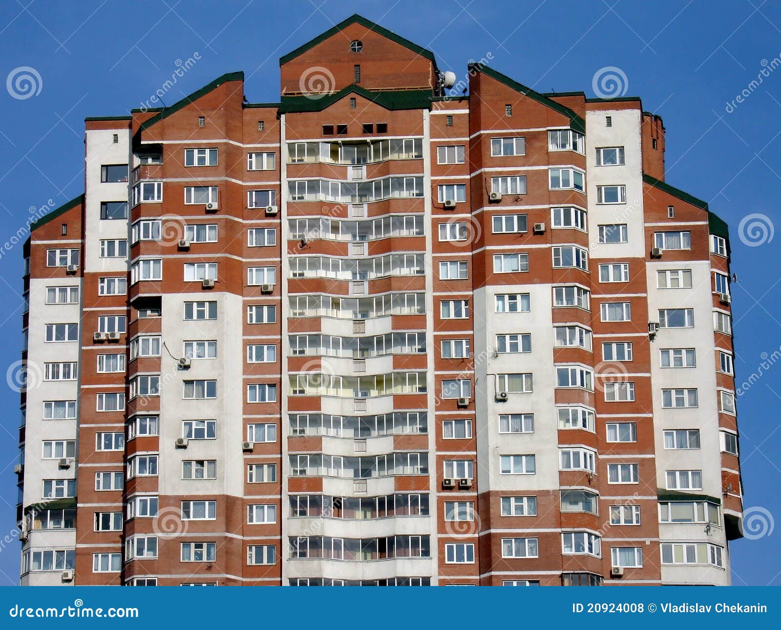 Red residential building stock photo. Image of russia - 20924008