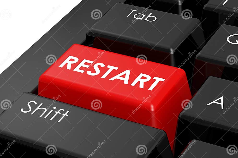 Red Restart Button on the Black Keyboard Stock Illustration ...