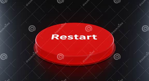 Red Restart Button a Large Red Button with the Word Restart in White ...