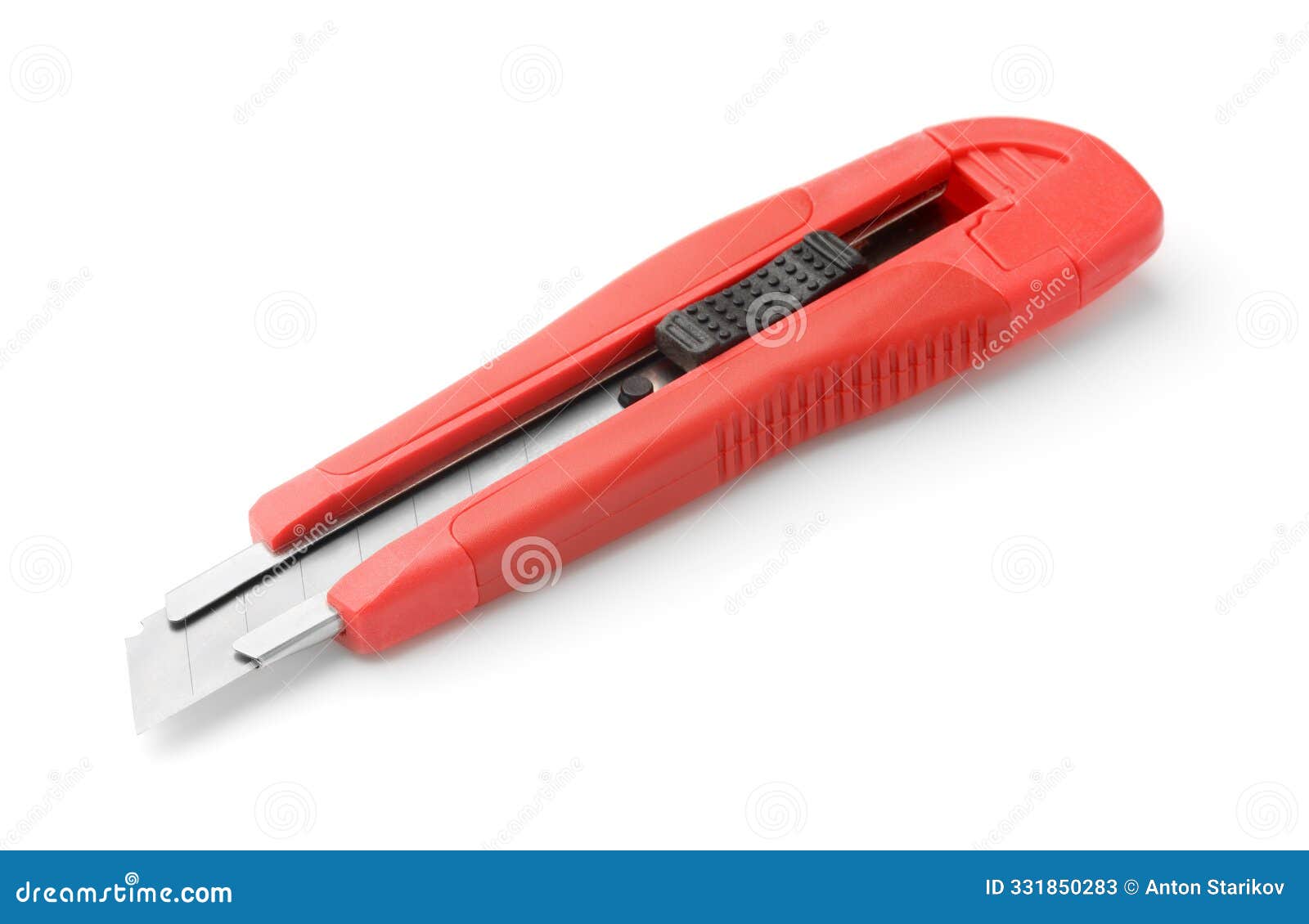 Red retractable box cutter stock image. Image of steel - 331850283