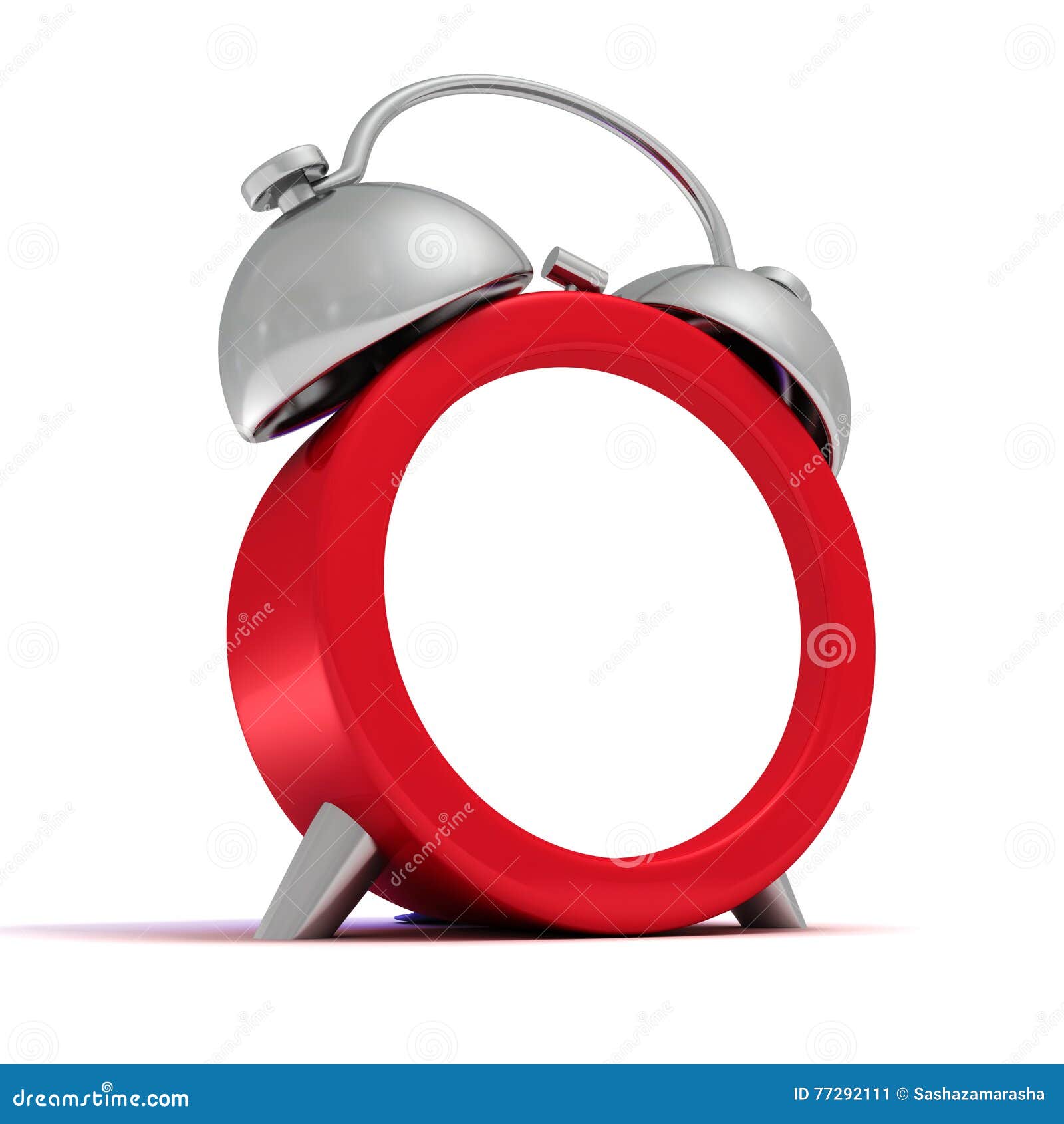 Red Retro Alarm Clock with Blank Face Stock Illustration - Illustration ...