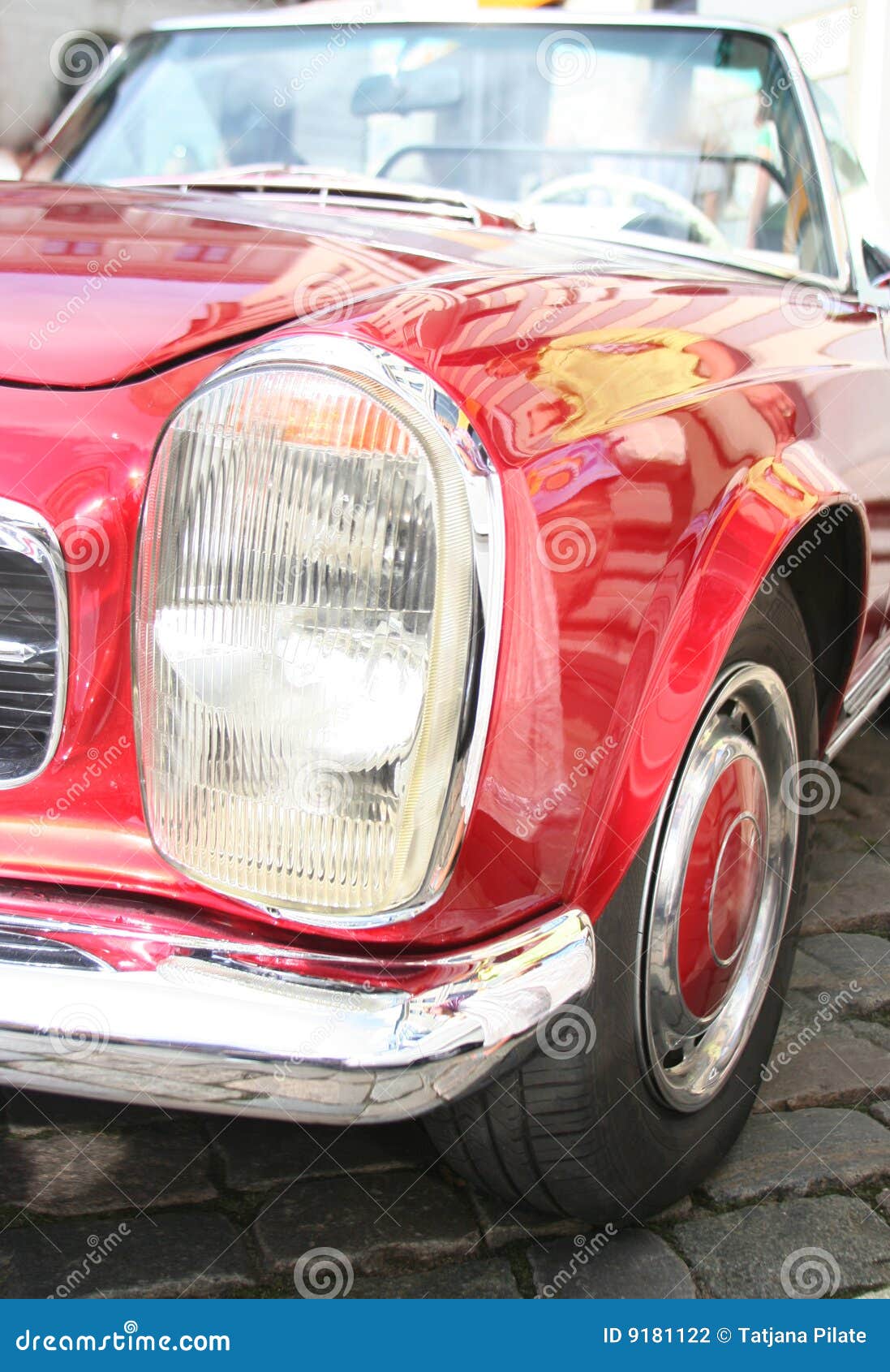 Red retro car stock photo. Image of city, fashioned, glass - 9181122