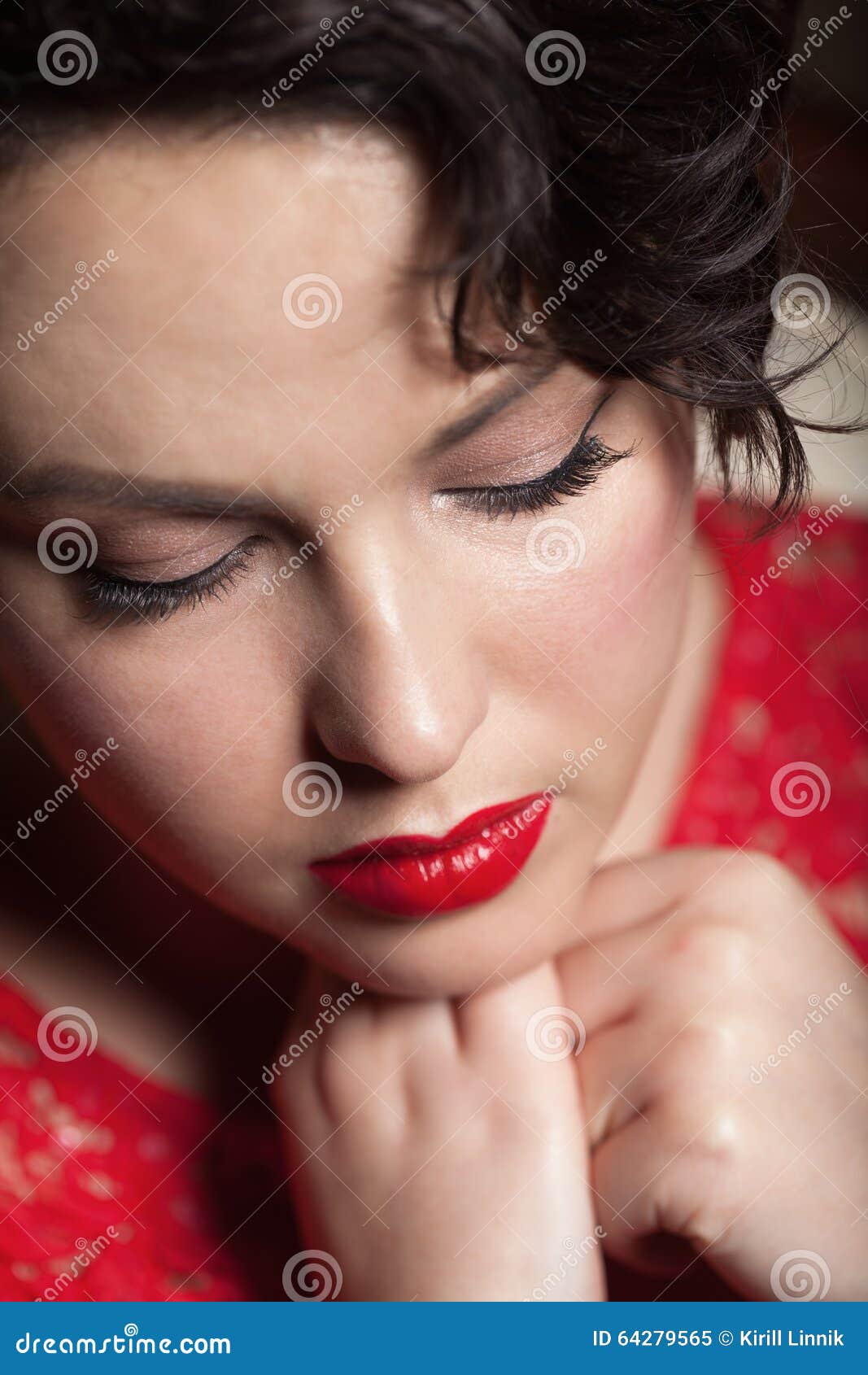 Red retro make-up stock image. Image of black, classic - 64279565