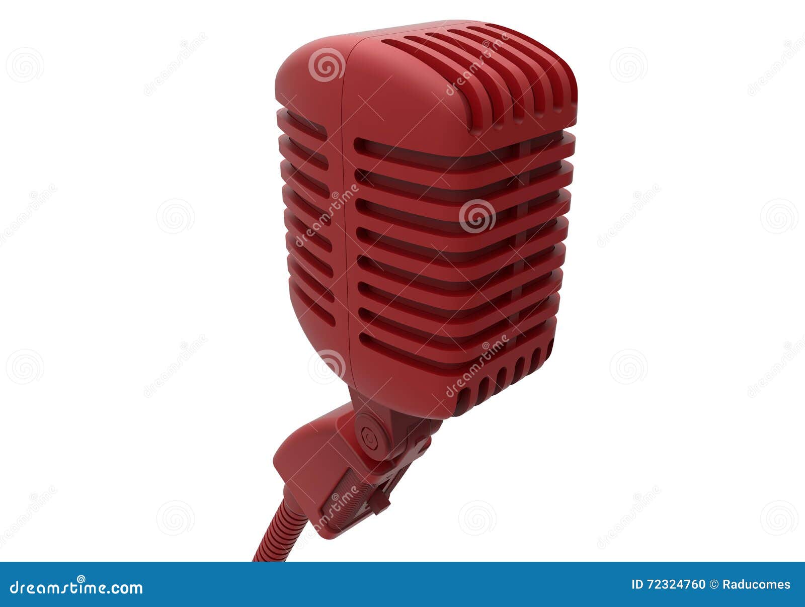 Red retro microphone stock illustration. Illustration of broadcasting ...
