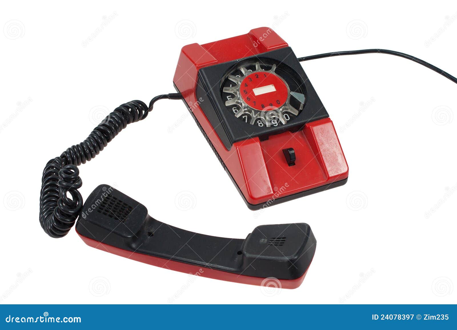 Red Retro Phone Isolated on a White Stock Image - Image of ussr ...