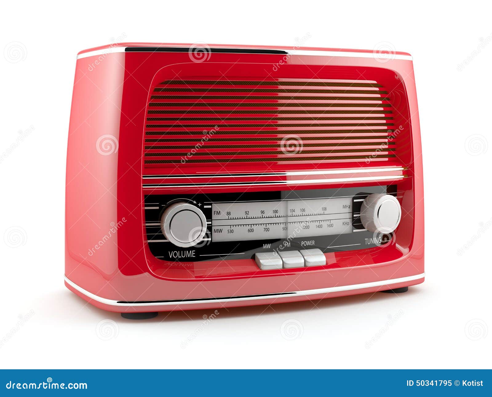 Red retro radio stock illustration. Illustration of media - 50341795