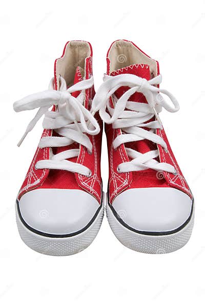 Red retro sneakers stock image. Image of dressed, macro - 2022269