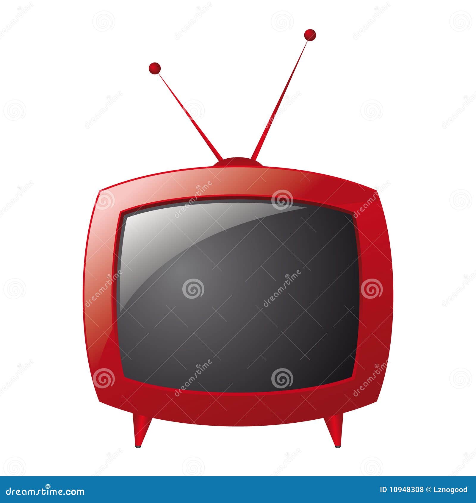 Red Retro Television Vector Stock Vector - Illustration of ...