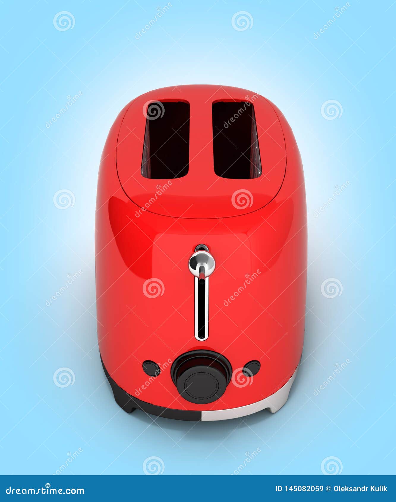 Red Retro Toaster Side View On Blue Gradient Background 3d Royalty-Free ...