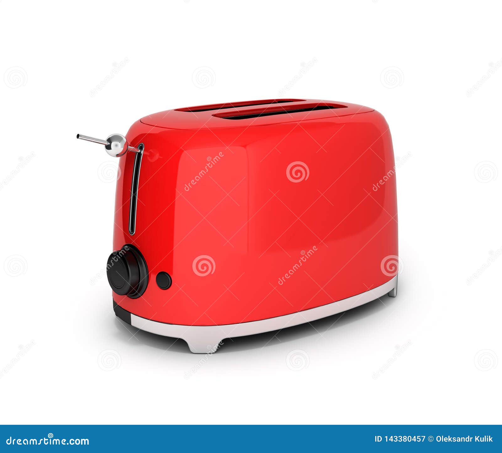 Red Retro Toaster Side View Isolated On White Background 3d Royalty ...