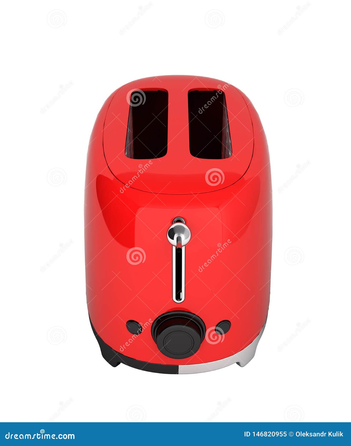 Red Retro Toaster Side View On Blue Gradient Background 3d Royalty-Free ...