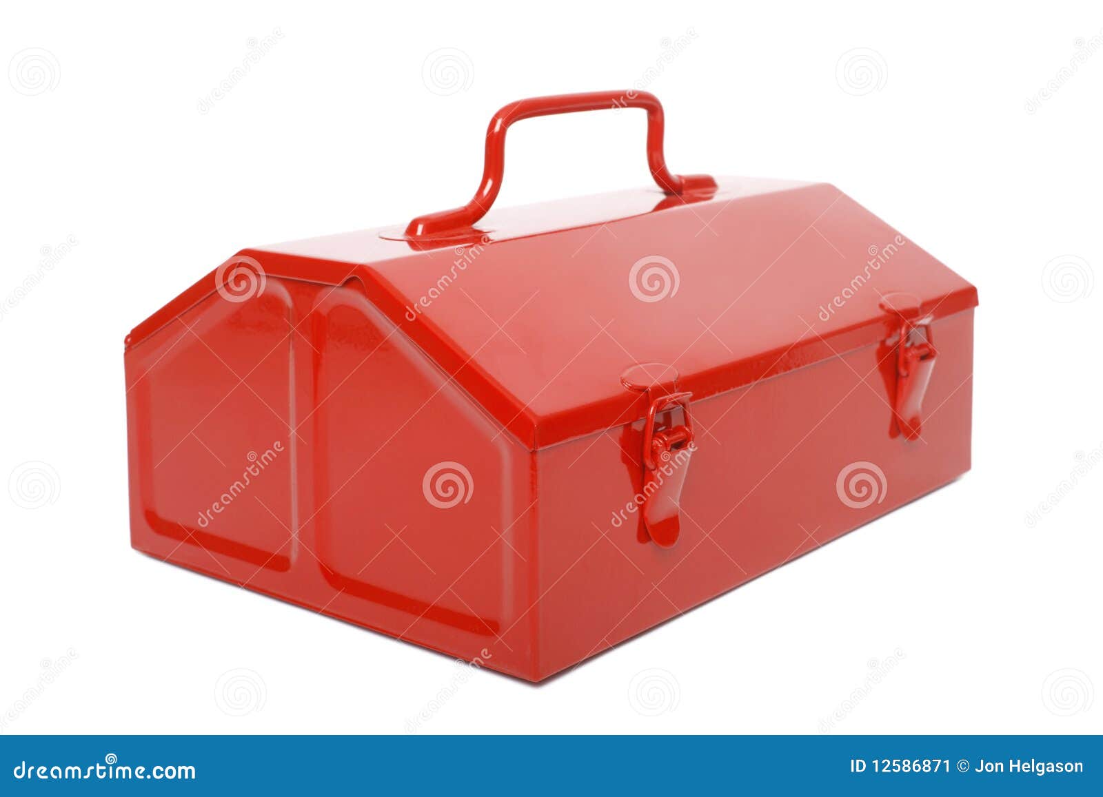 Red retro toolbox isolated stock image. Image of tool - 12586871